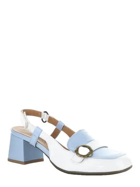 Fly London Pemy Slingback Pump - Sky Blue/off White