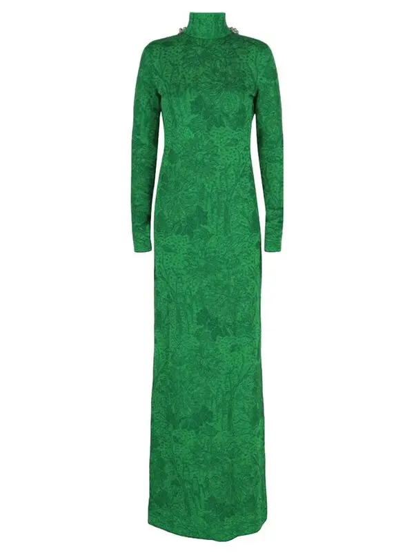 Givenchy Embellished Open-back Jacquard Gown - Absynthe Green