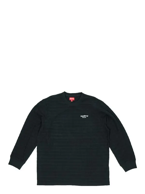 Supreme Rope Stripe Long Sleeve Top - Black