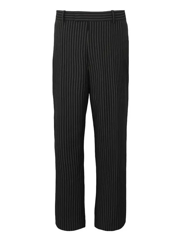 FERRAGAMO Pinstripe Trousers - Black