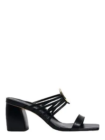 Marion Parke Mia Nappa Block Heel Sandal - Black