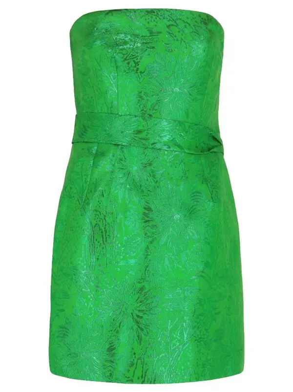 Givenchy Floral Jacquard Bustier Dress - Absynthe Green