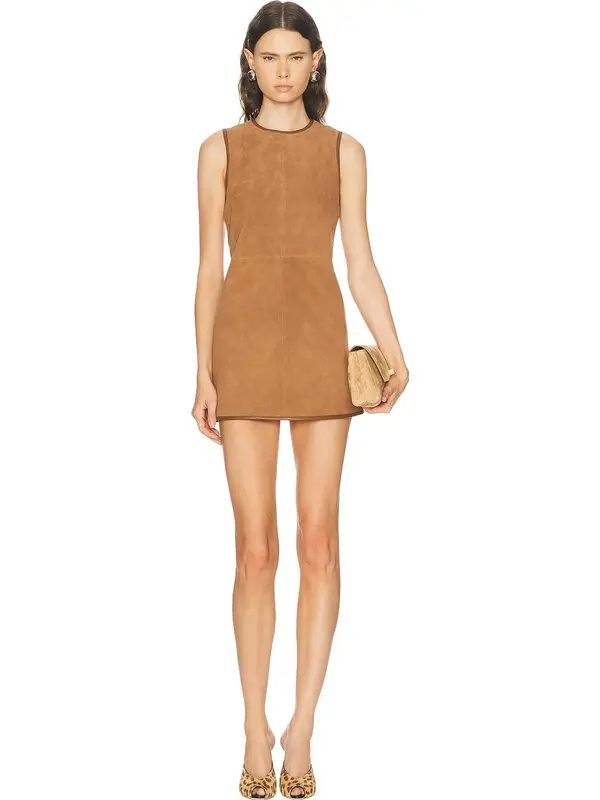 SEROYA Francesca Leather Dress - Sahara