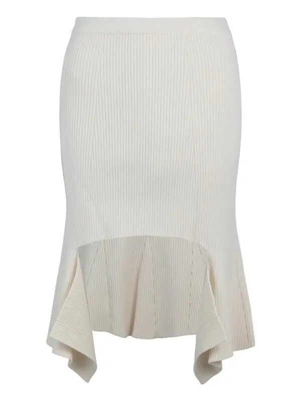 Givenchy Ribbed Knit Skirt - Off White