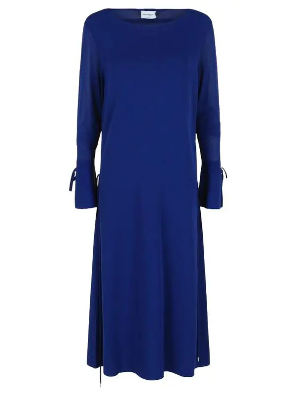FERRAGAMO Long-sleeved Midi Dress - Blue
