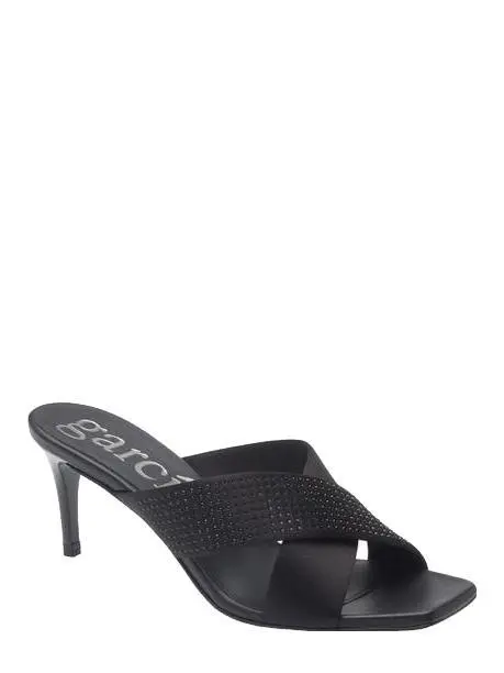 PEDRO GARCIA Idonna Crystal-studded Stiletto Sandals - Black Satin