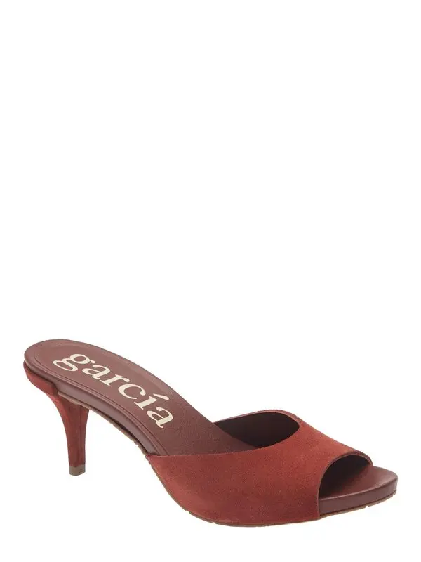 PEDRO GARCIA Welch Leather Slide Sandals - Henna Castoro