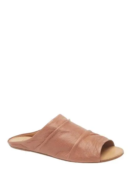 PEDRO GARCIA Perfecta Leather Slide Sandal - Pecan Clarabelle Calf