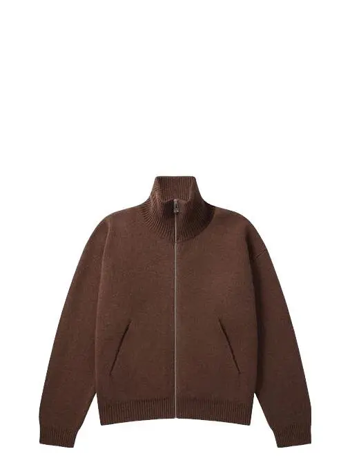 Axel Arigato Core Zip-up Wool Blend Sweater - Dark Brown