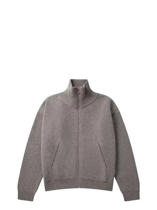 Axel Arigato Core Zip-up Wool Blend Sweater - Grey Melange