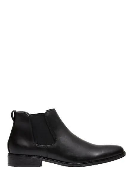 UNCUT Canterbury Round Toe Chelsea Boots - Black Pu