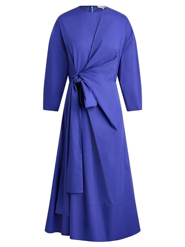 Scanlan Theodore Parachute Cotton Drape Midi Dress - Cobalt
