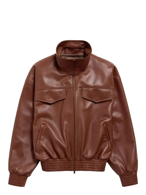Balenciaga High Collar Blouson - Brown