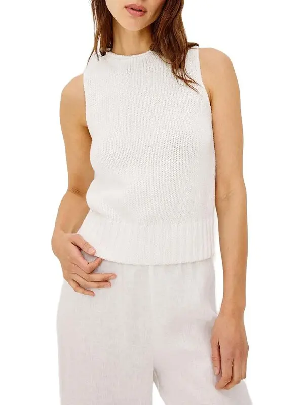 Rails Bondi Sleeveless Cotton Sweater - White