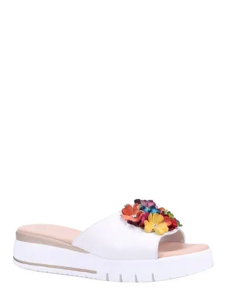Ron White Ravella Platform Wedge Slide Sandal - White