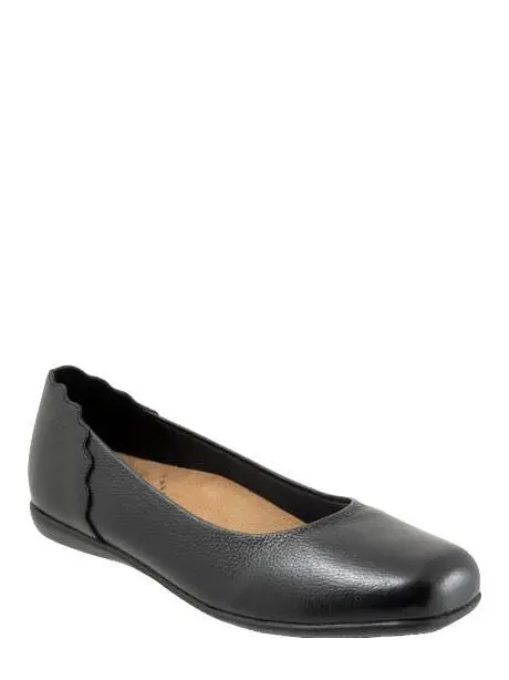 Trotters Leather Flat - Black