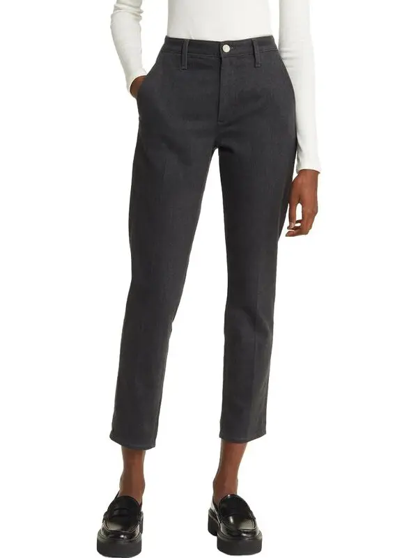 Ag Caden High-waist Crop Slim Straight-leg Jeans - Charcoal Stone