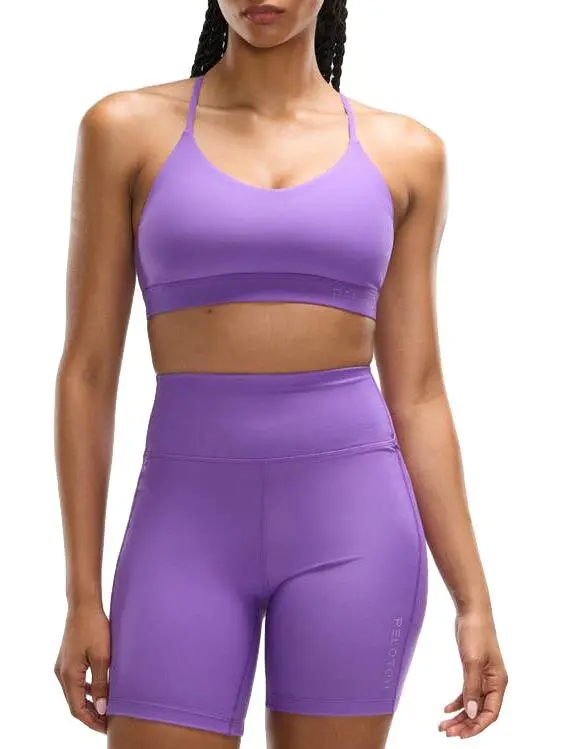 PELOTON Cadent V-neck Strappy Back Bra - Bright Purple