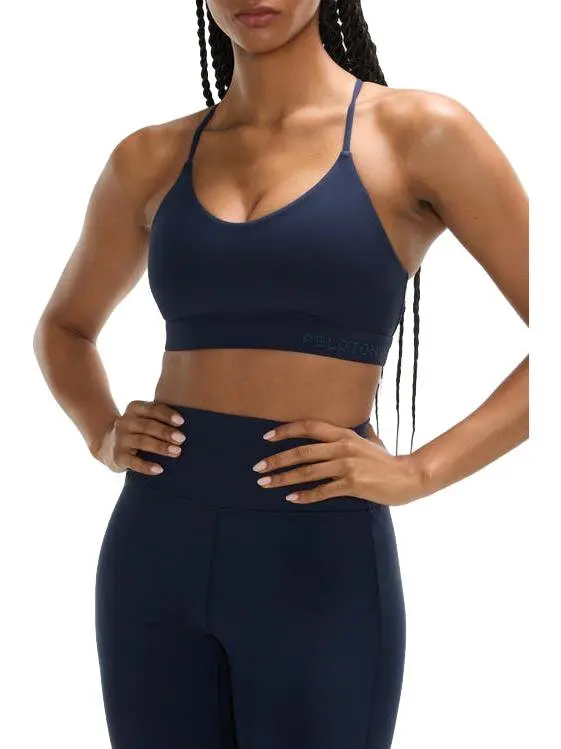 PELOTON Cadent V-neck Strappy Back Bra - Deep Navy