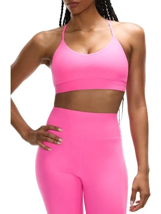 PELOTON Cadent V-neck Strappy Back Bra - Hot Pink