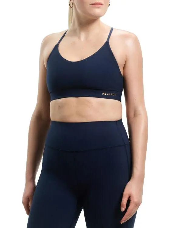 PELOTON Cadent V-neck Strappy Back Bra - Navy
