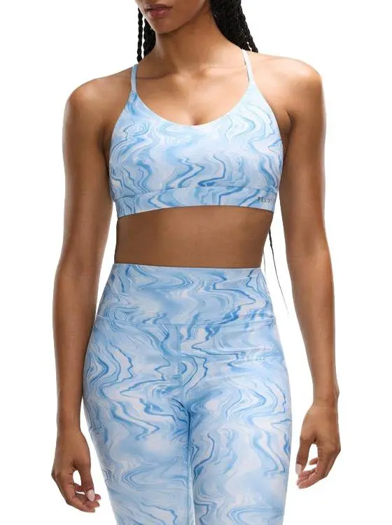 PELOTON Cadent V-neck Strappy Back Bra - Oil Painting Print