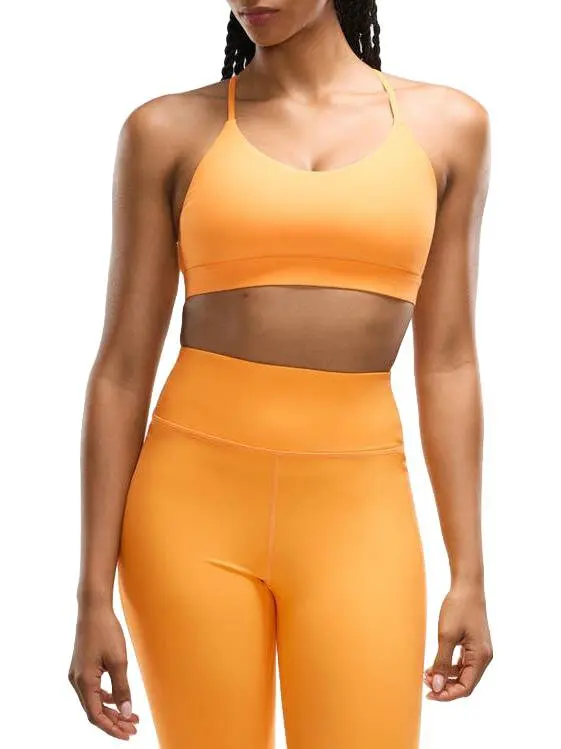 PELOTON Cadent V-neck Strappy Back Bra - Orange Pop