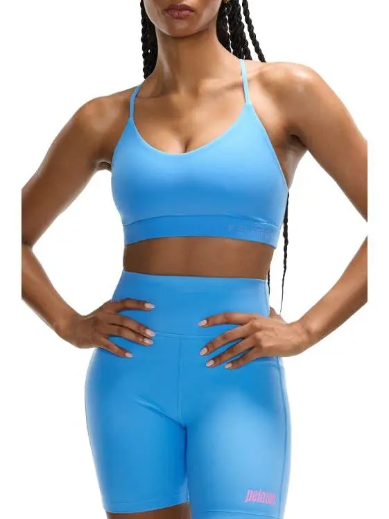 PELOTON Cadent V-neck Strappy Back Bra - Summer Sky
