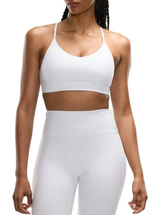 PELOTON Cadent V-neck Strappy Back Bra - White