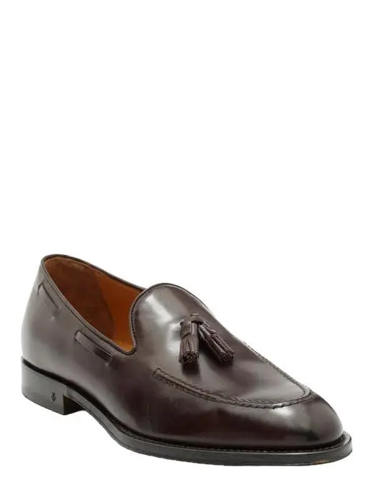 John Varvatos Barrow Leather Tassel Loafer - Chocolate