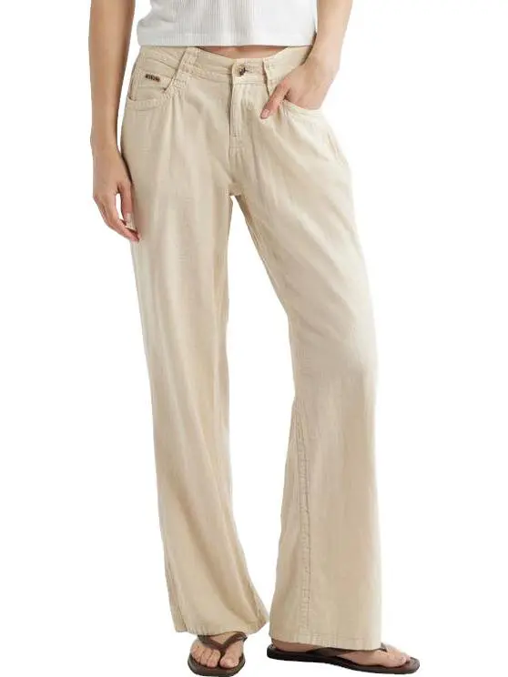 BDG URBAN OUTFITTERS Kayla Linen & Cotton Five-pocket Pants - Sand