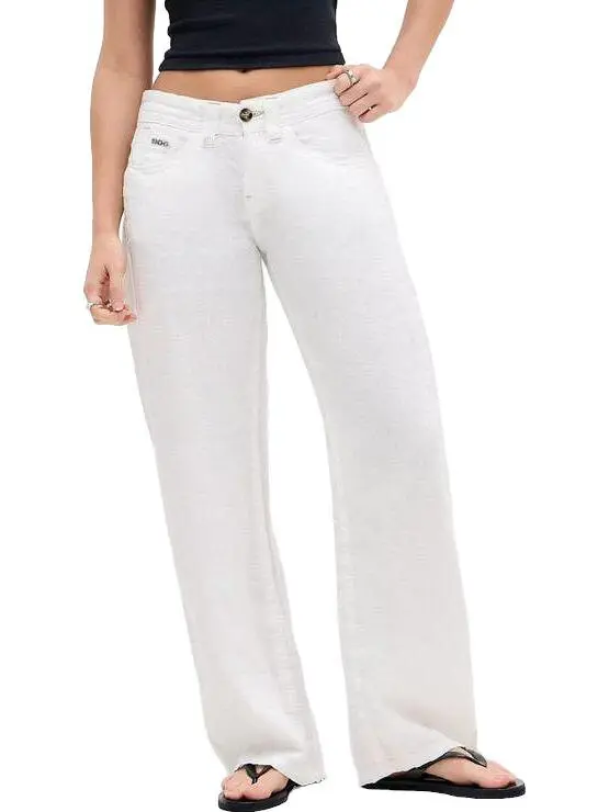 BDG URBAN OUTFITTERS Kayla Linen & Cotton Five-pocket Pants - White