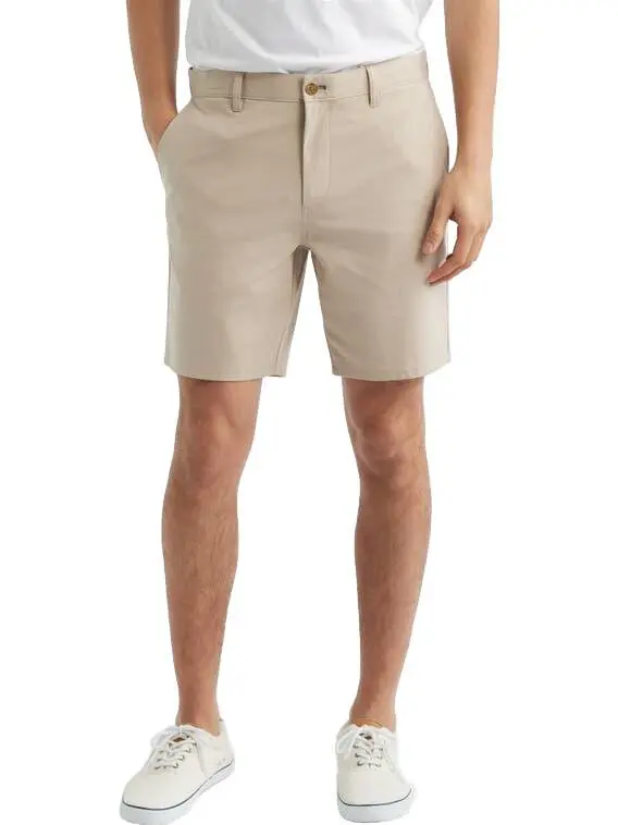 Johnnie-o Stretch Cotton Blend Chino Shorts - Khaki