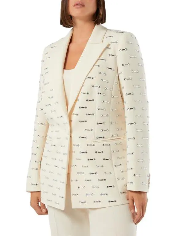 Marina Rinaldi Rhinestone Detail Jacket - Light Yellow