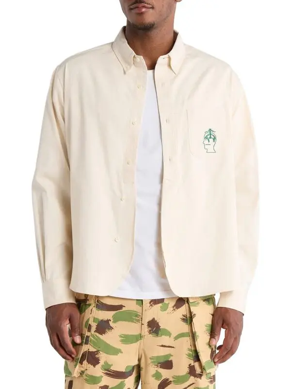 BRAIN DEAD X Brooks Brothers California Oxford Half Placket Button-down Shirt - Natural