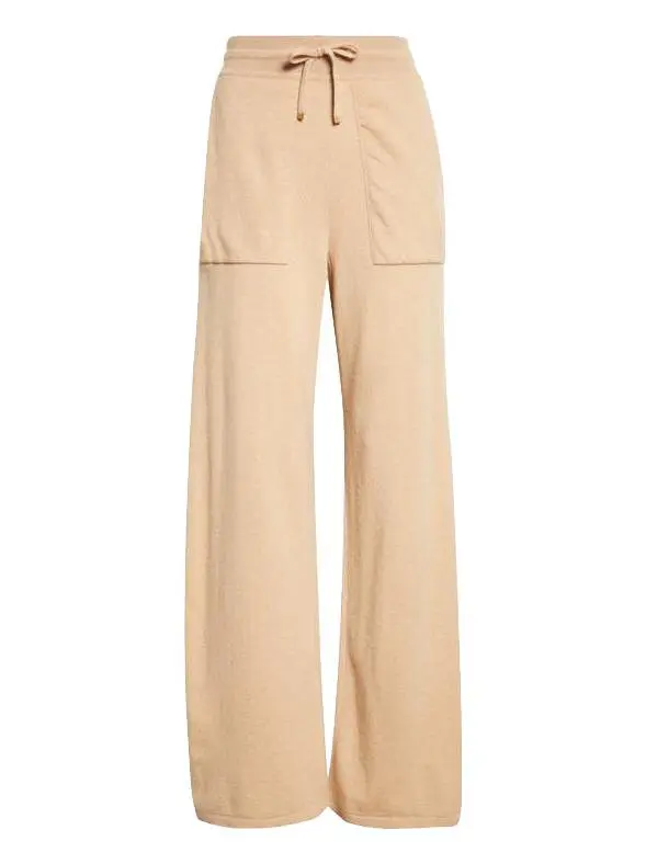 Eleventy Cashmere Wide-leg Sweater Pants - 04 Camel
