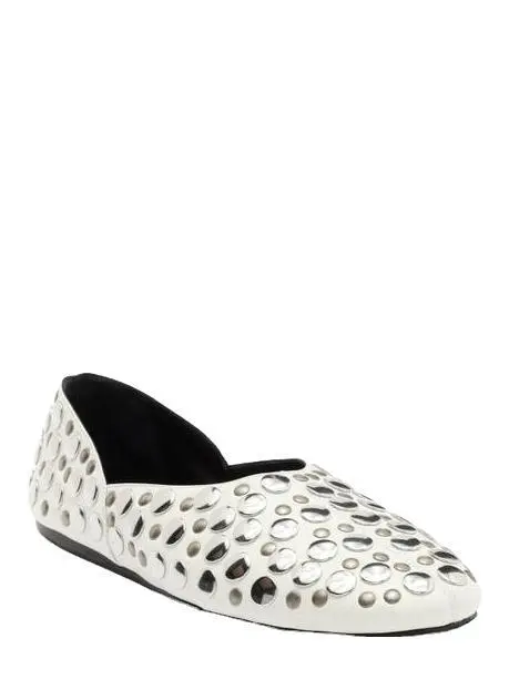 Khaite Jane Studded Ballet Flat - Optic White