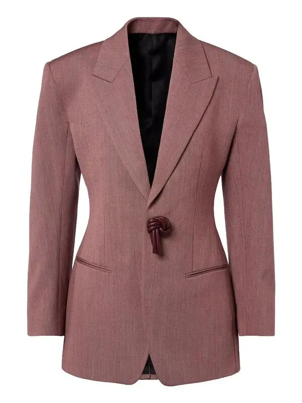 Bottega Veneta Wool And Linen-blend Blazer - Pink