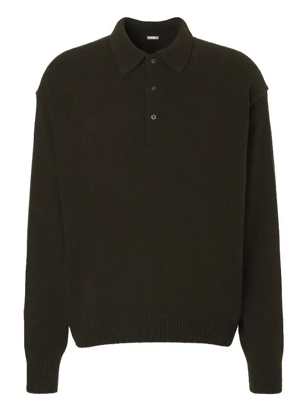 A.PRESSE Silk Polo Sweater - Green