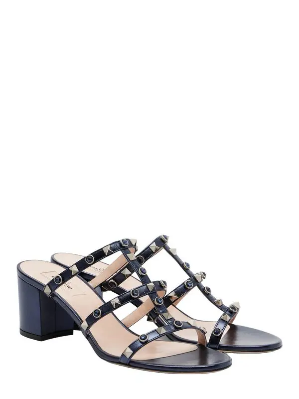 Valentino Garavani Rockstud Leather Sandals - Blue