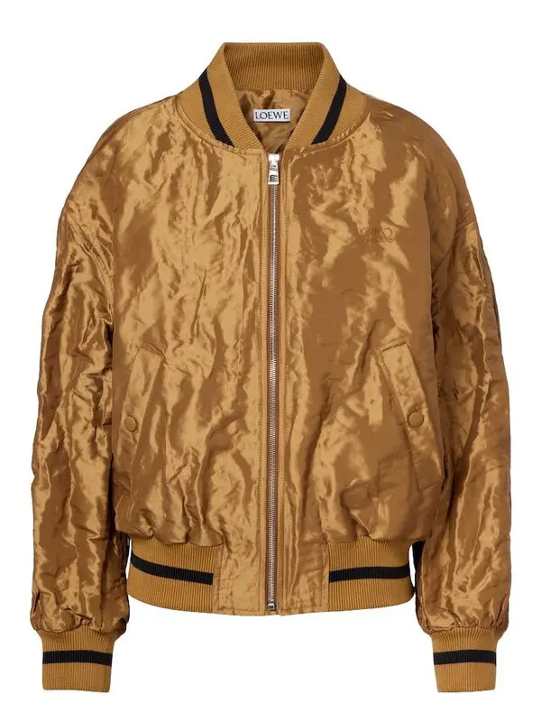 Loewe Taffeta Bomber Jacket - Brown