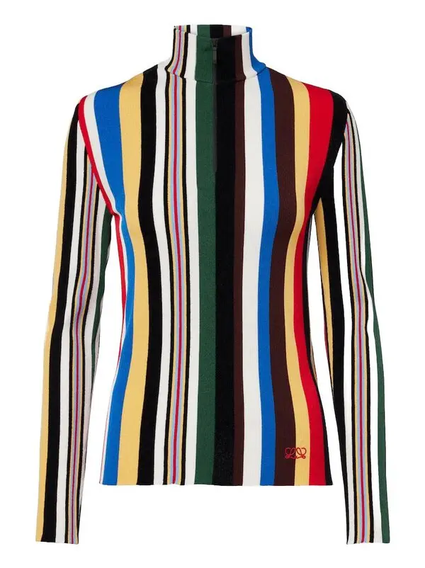Loewe Striped Half-zip Sweater - Multicoloured