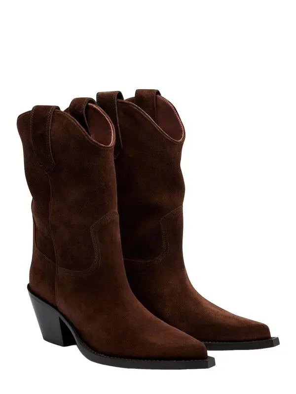 Paris Texas Dakota Suede Cowboy Boots - Brown