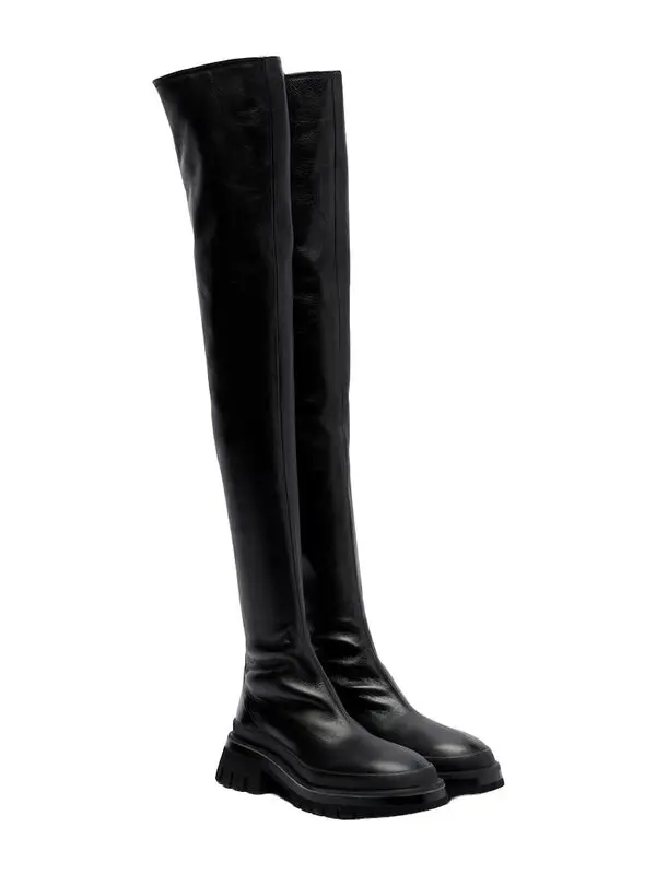 Khaite Fallon Leather Over-the-knee Boots - Black