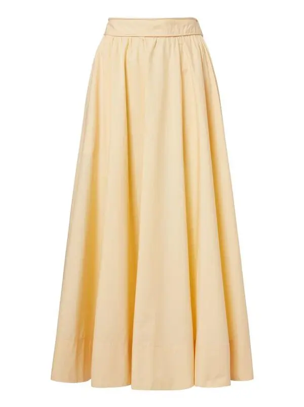 Farm Rio Cotton Midi Skirt - Yellow