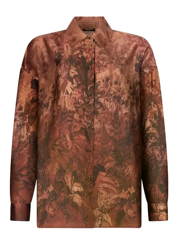 Liu Jo Button-fastening Floral Print Shirt - Brown