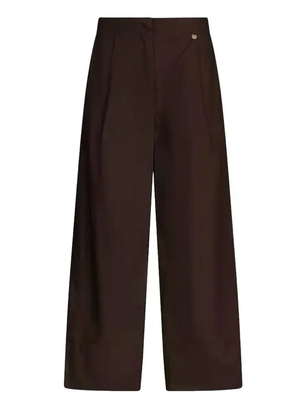 Liu Jo Logo Plaque Flared Trousers - Brown