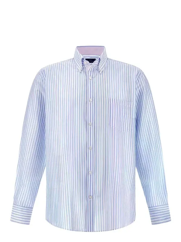 Paul & Shark Striped-pattern Cotton Shirt - Blue