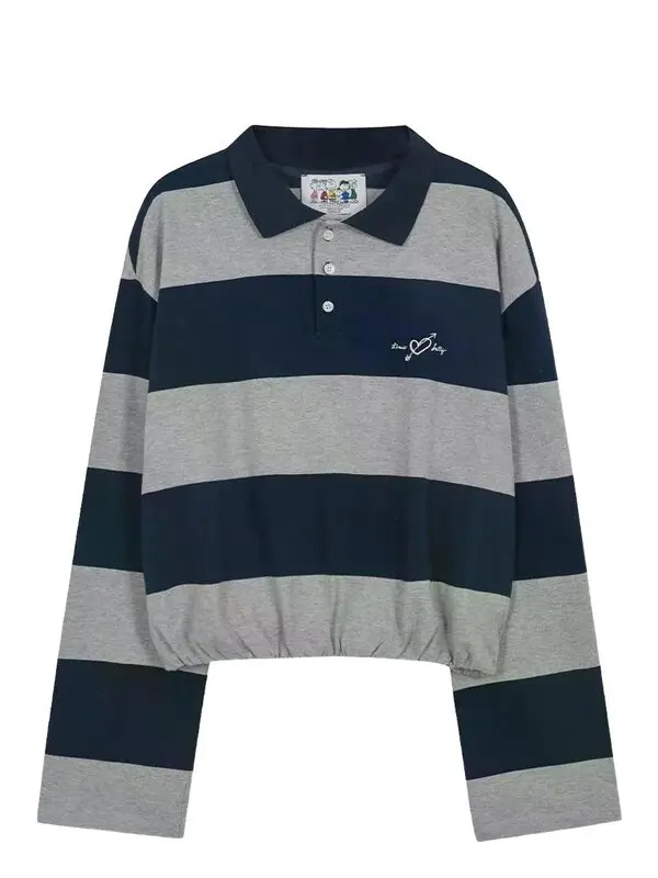 MARGESHERWOOD Striped Embroidered Top - Blue