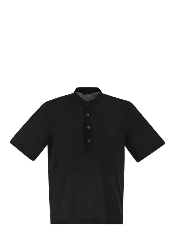 Herno Standing-collar Polo Shirt - Black